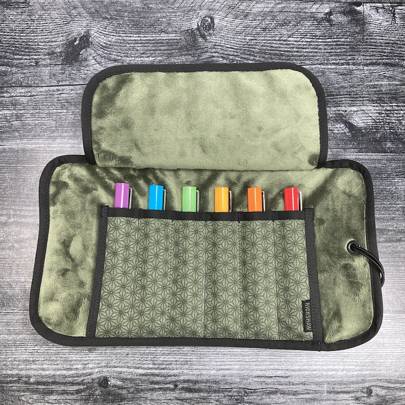 6-Pen Deluxe Pen Roll - Asanoha Performance Denim