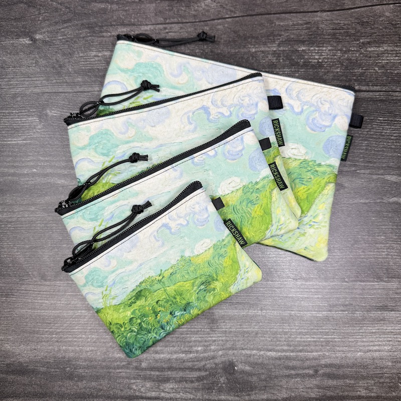 Zipper Pouch Bundle - Van Gogh Green Wheat Fields