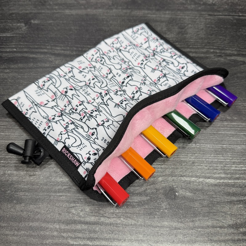6-Pen Coozy Roll - Doodle Cats