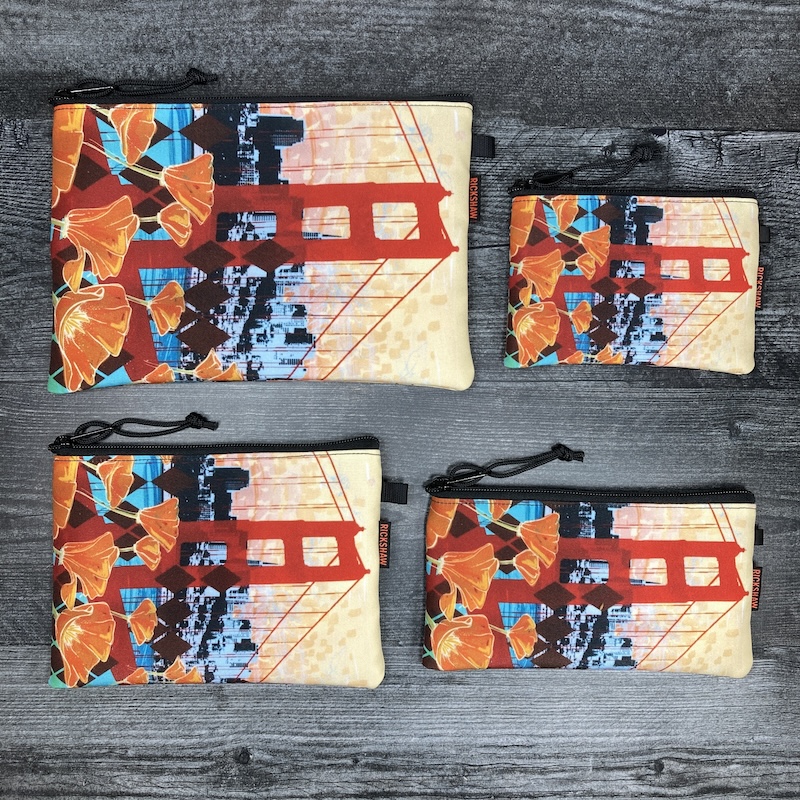 Hilary Williams Golden Gate Bridge Zipper Pouches